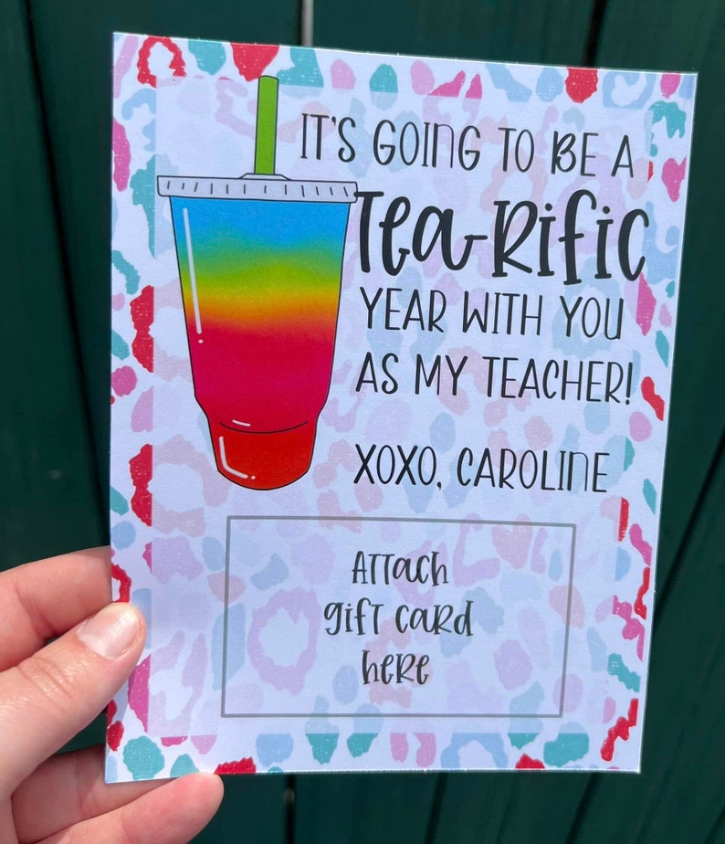 Back to School Teacher Printable Giftcard Holder Chicken Tea-riffic ...