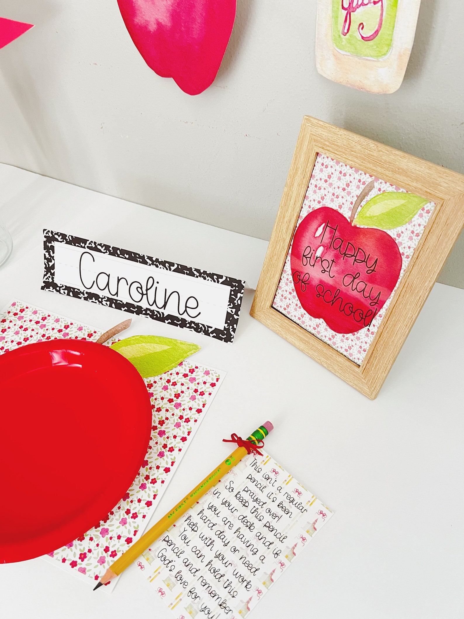 First Day Back to School Breakfast Printable Decor Apple Plate Toddler ...