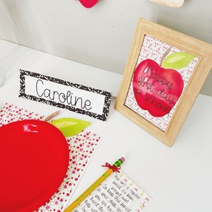 First Day Back to School Breakfast Printable Decor Apple Plate Toddler ...