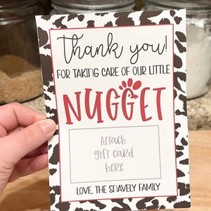 Teacher Appreciation Gift Card Holder: Little Nugget Printable (digital ...