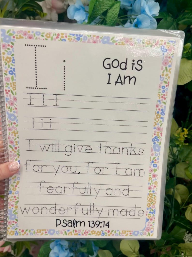 Personalized ABC Scripture Tracing Book Christian Toddler Kids Activity ...