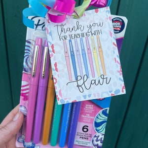 Teacher Appreciation Gift Tag: Thank You Flair Pen Printable (digital ...