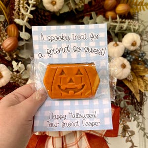 Halloween Treat Favor Cards Pumpkin Brownie Spooky Treat for a Friend ...