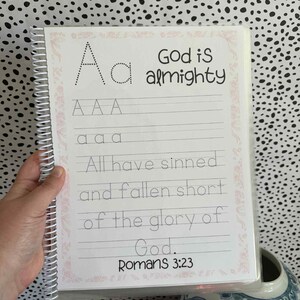 Personalized ABC Scripture Tracing Book Christian Toddler Kids Activity ...