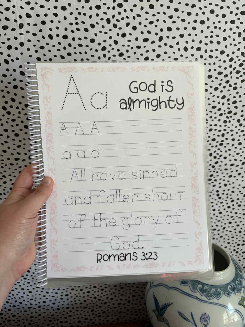 Personalized ABC Scripture Tracing Book Christian Toddler Kids Activity ...