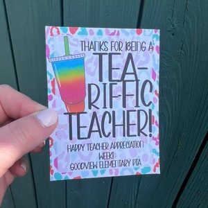 Teacher Appreciation Printable Gift Card Holder Tea Riffic Teacher Gift ...