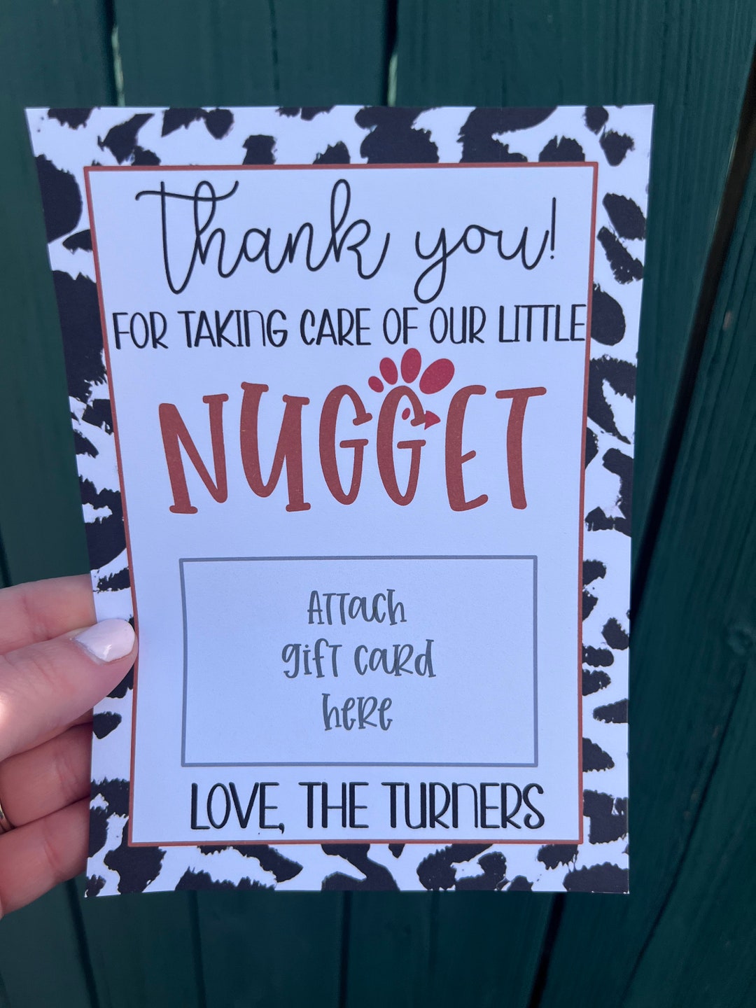 Teacher Appreciation Gift Card Holder: Little Nugget Printable (digital ...