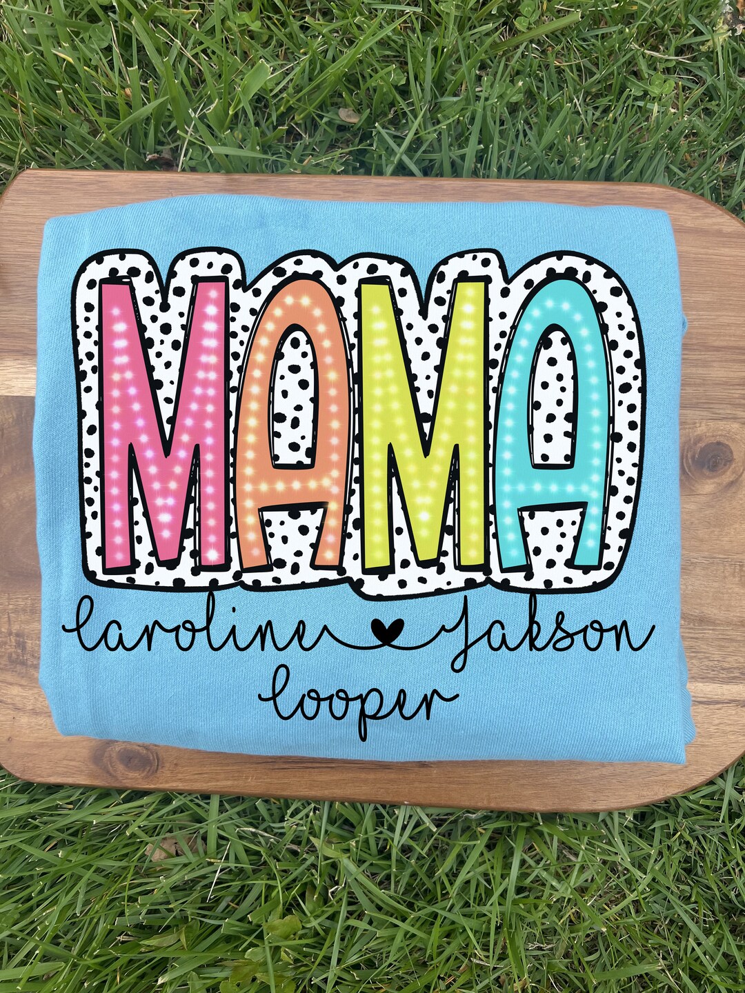 Dalmation Dot Personalized Mom Mama Grandma Grammy Lolli Oma Tshirt ...