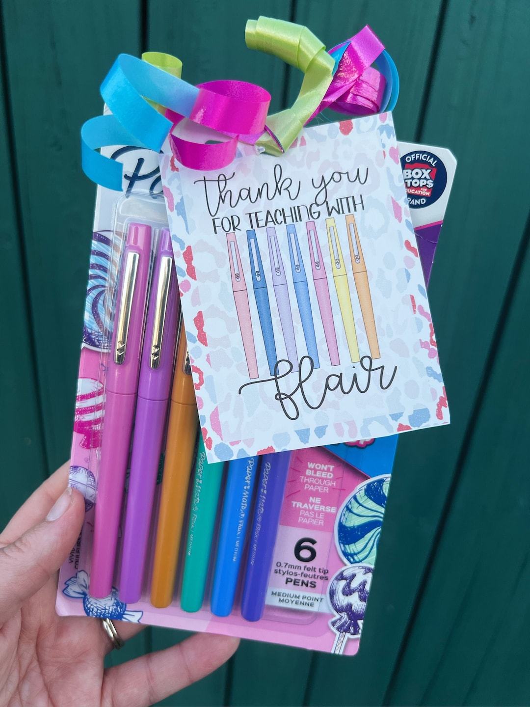 Teacher Appreciation Gift Tag: Thank You Flair Pen Printable (digital ...