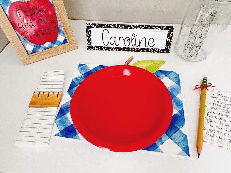 First Day Back to School Breakfast Printable Decor Apple Plate Toddler ...