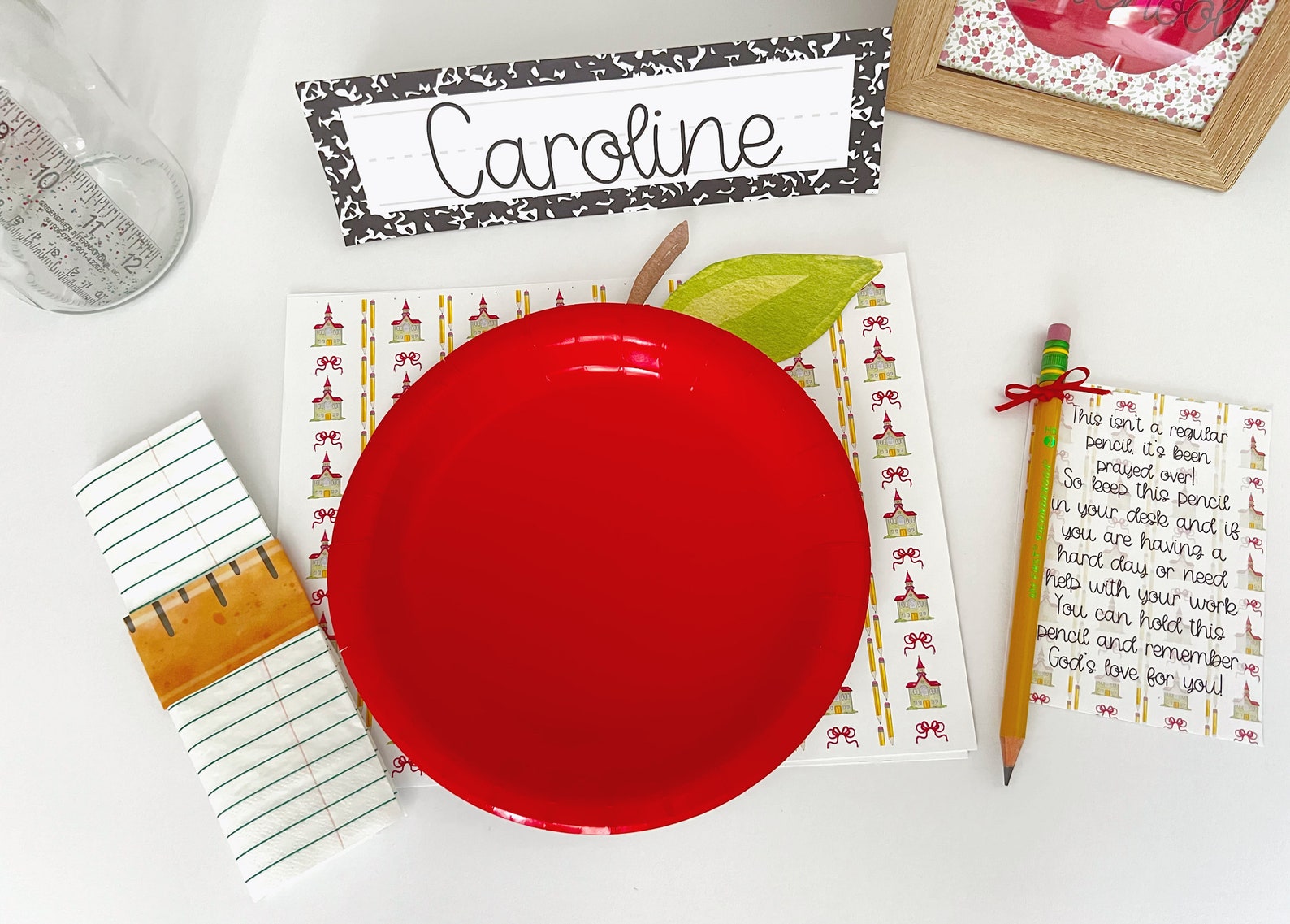 First Day Back to School Breakfast Printable Decor Apple Plate Toddler ...