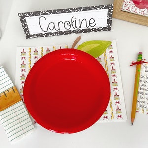 First Day Back to School Breakfast Printable Decor Apple Plate Toddler ...