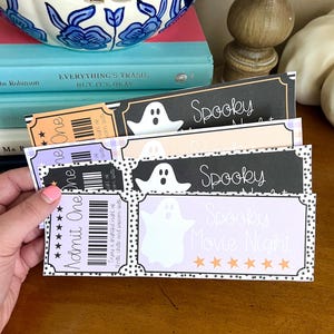 Spooky Movie Night Party Printable Tickets Boo Basket Instant Download ...