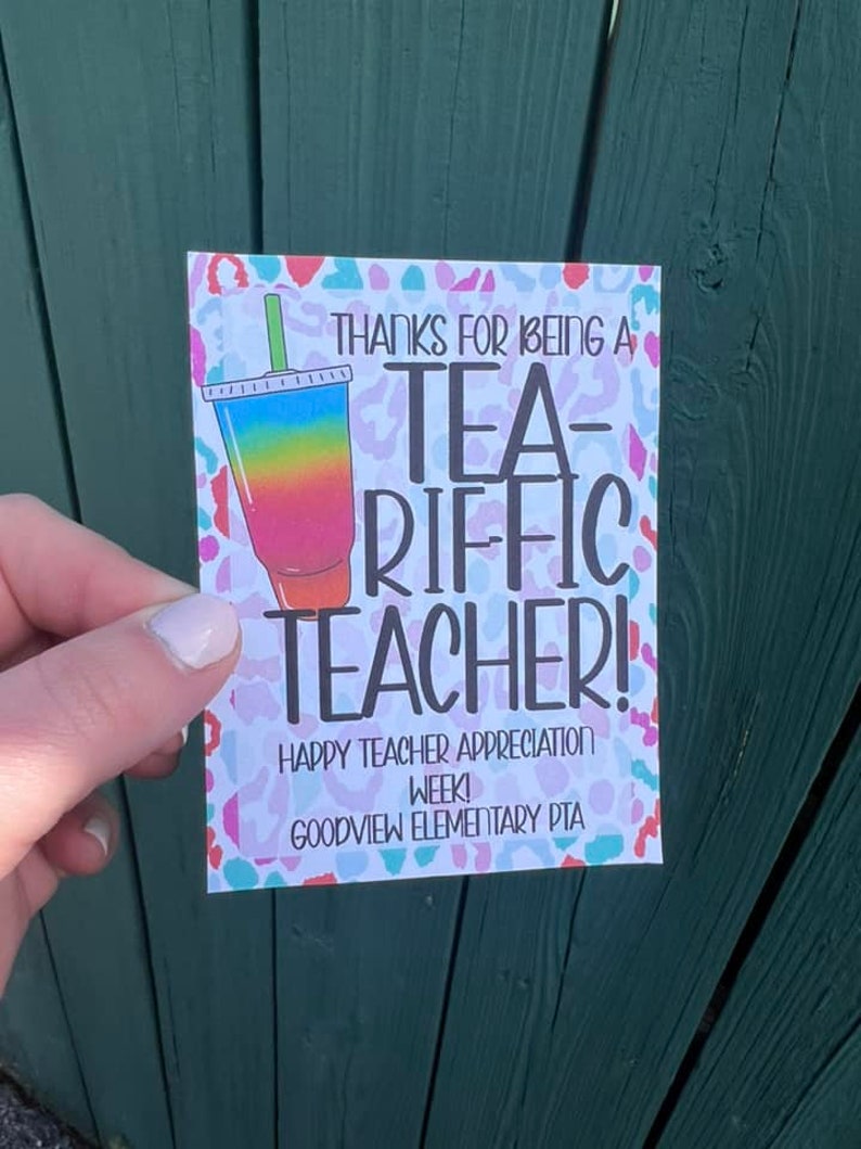 Teacher Appreciation Printable Gift Card Holder Tea Riffic Teacher Gift ...