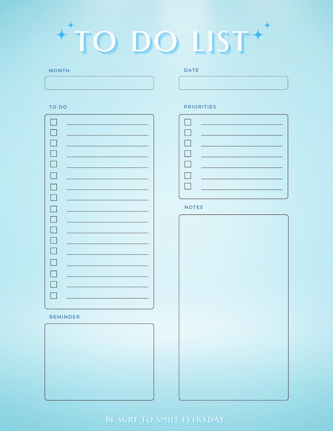 Daily to Do List Printable/digital Planner, Instant Download, Minimal ...