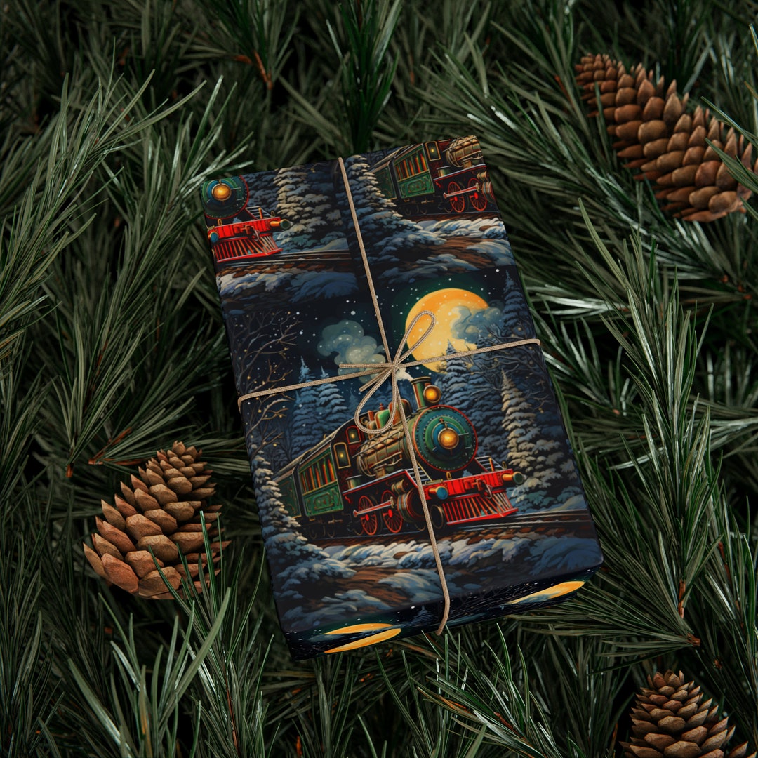 Train Christmas Wrapping Paper Christmas Train Wrap - Etsy