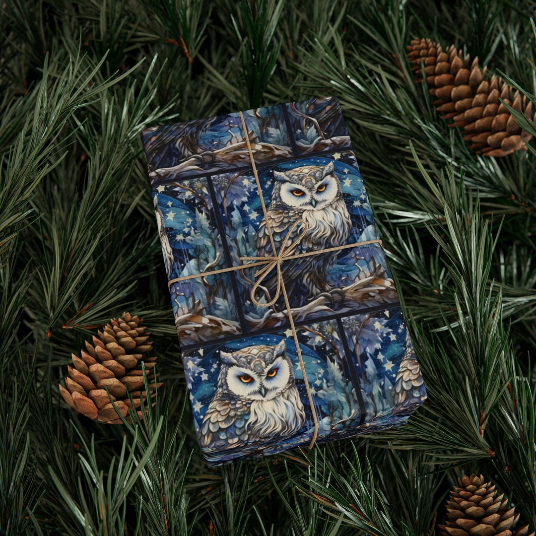 Celestial Owl Christmas Wrapping Paper Christmas Gift Wrap - Etsy