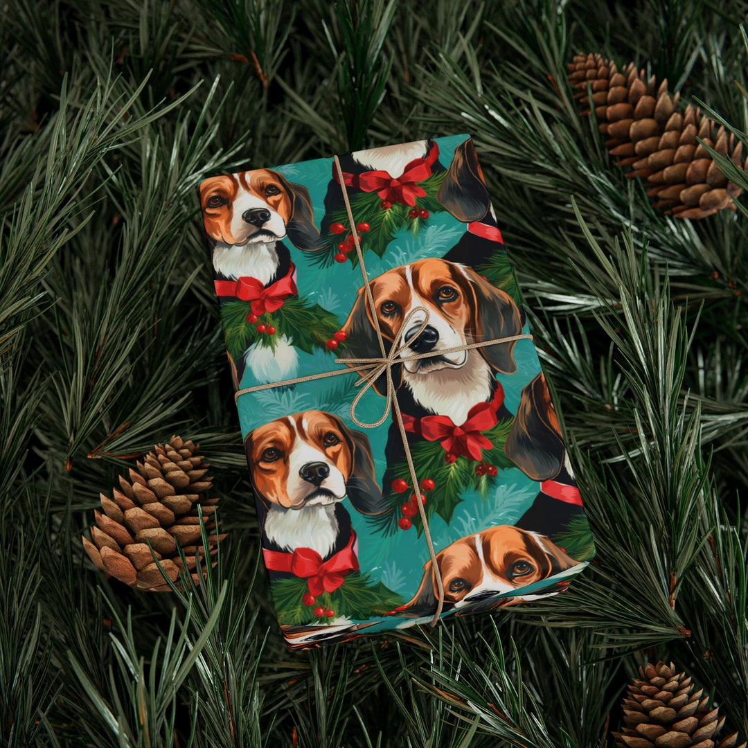 Beagle Christmas Wrapping Paper Roll Christmas Beagle Gift - Etsy
