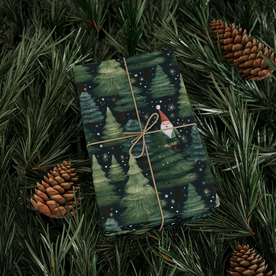 Gnome Wrapping Paper, Gnome Christmas Wrap, Elf Christmas, Christmas ...