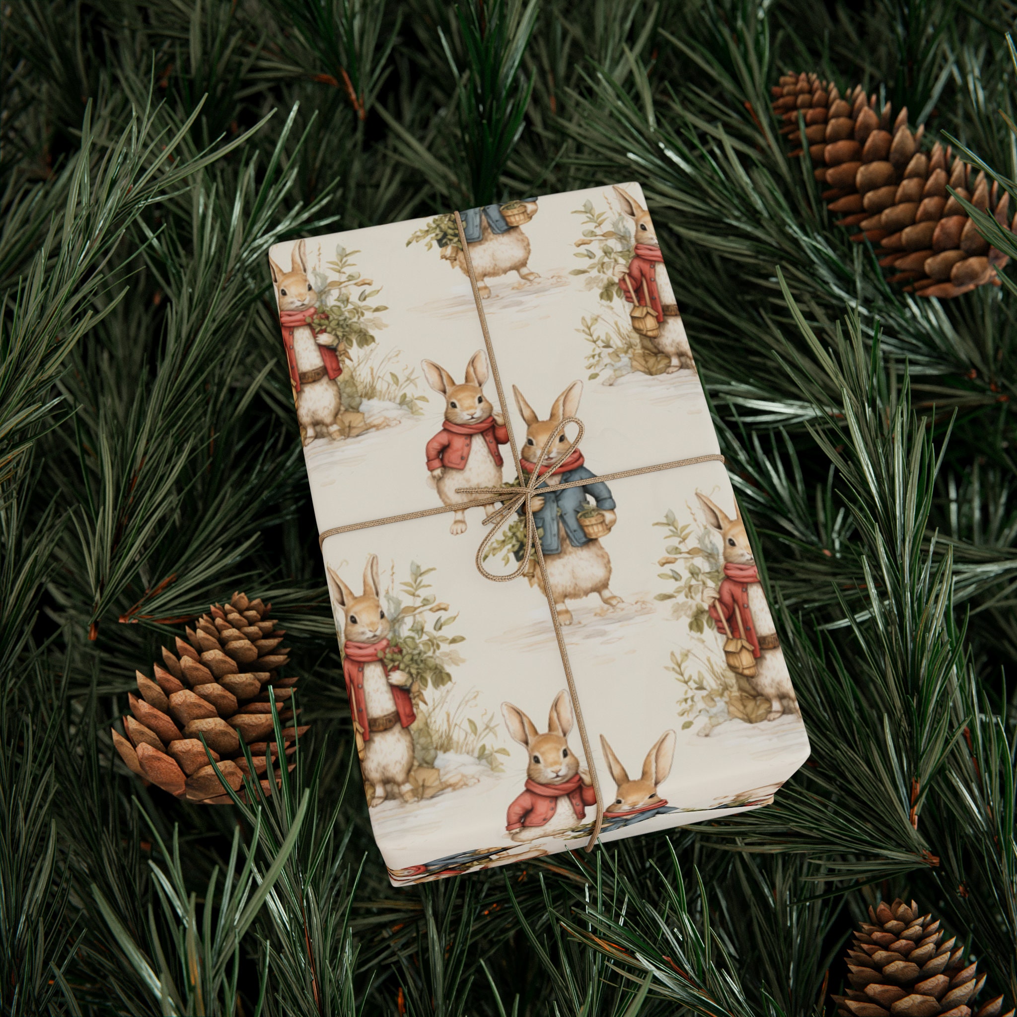 Rabbit Wrapping Paper, Rabbit Gift Wrap, Christmas Wrapping Roll, Bunny ...