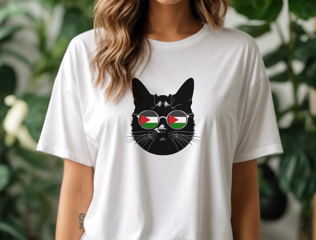 Free Palestine Cat Tshirt Palestine Protest T-shirt We Support - Etsy