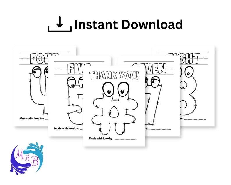 Kids Numbers and Counting Printable Coloring Pages - Etsy