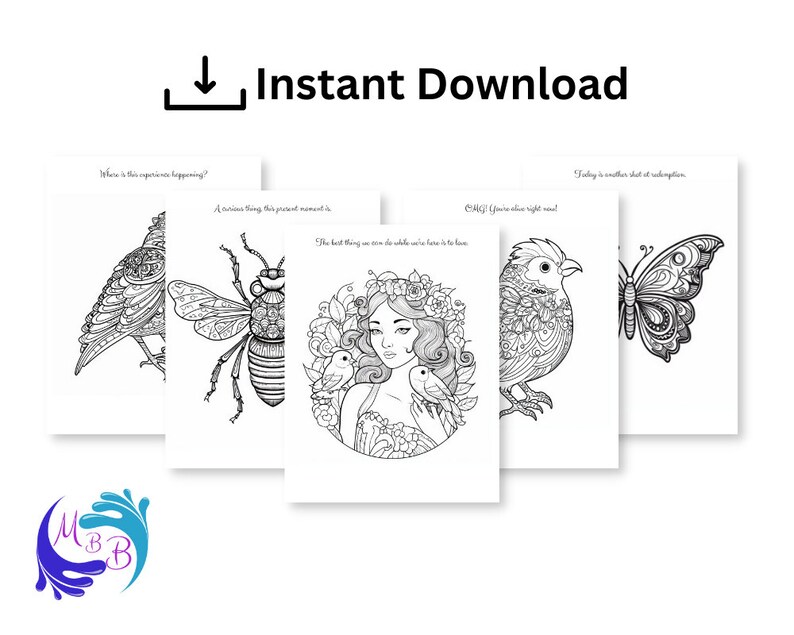 Butterflies, Birds, Bees, and Bugs Printable Coloring Pages With ...