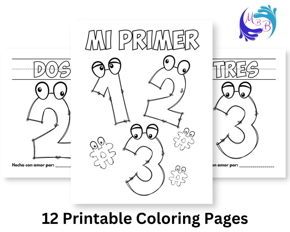 Kids Spanish Numbers and Counting Printable Coloring Pages - Etsy