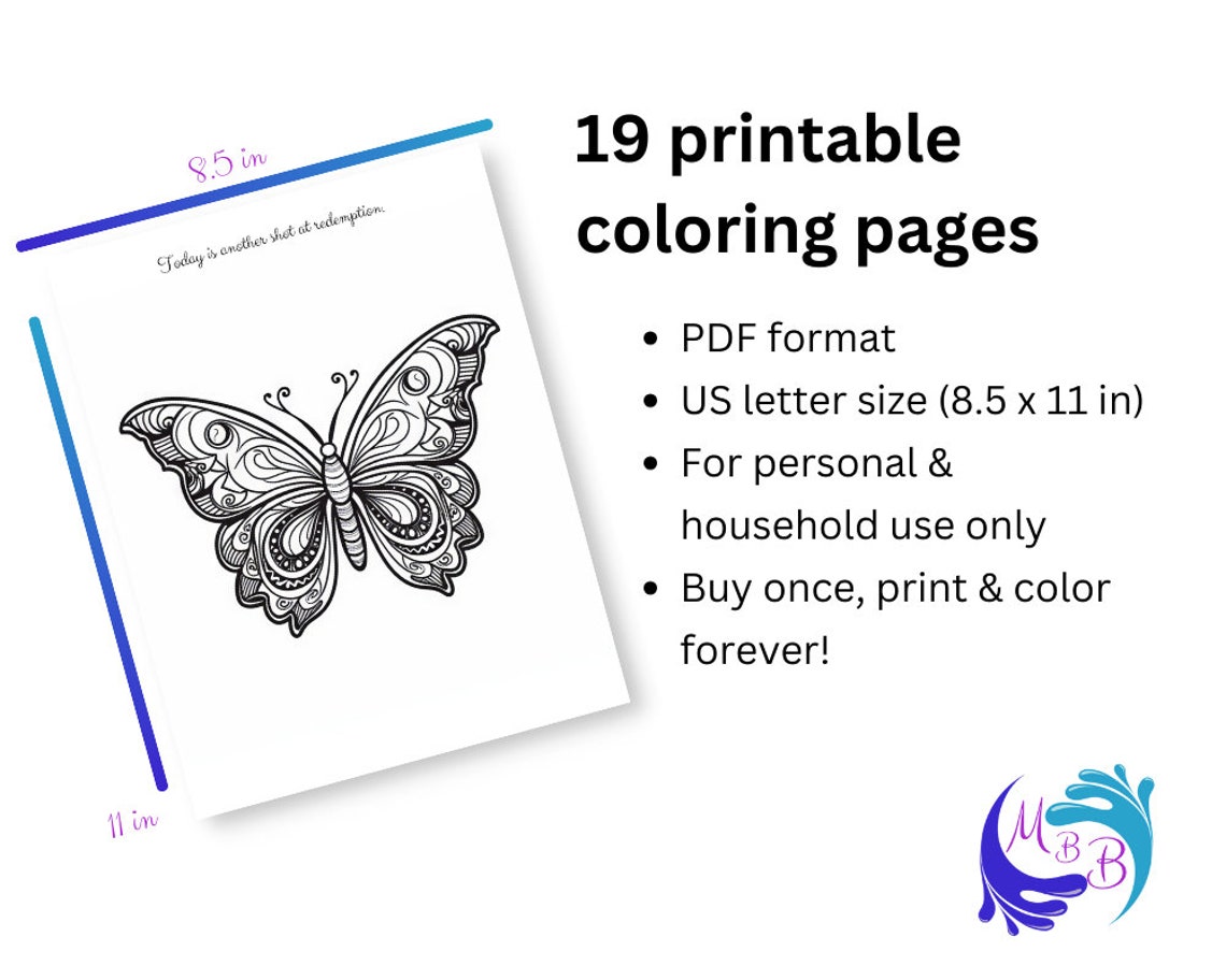 Butterflies, Birds, Bees, and Bugs Printable Coloring Pages With ...