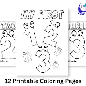 Kids Numbers and Counting Printable Coloring Pages - Etsy