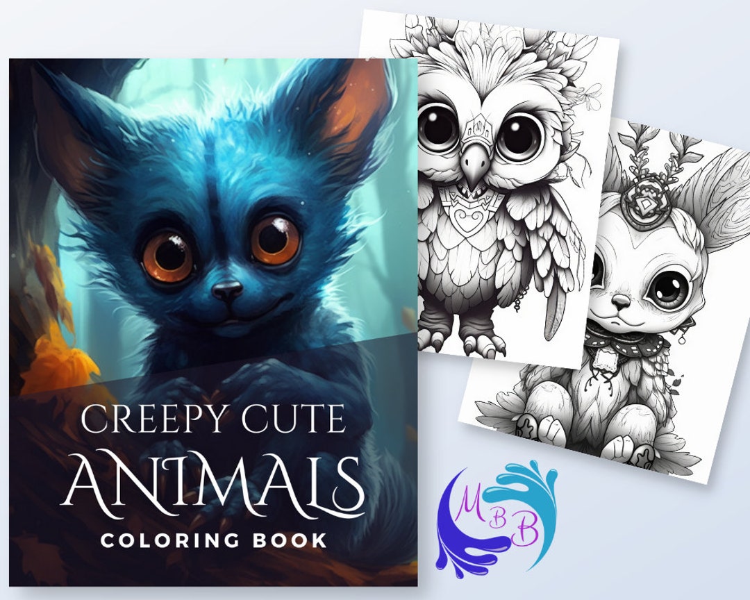Creepy Cute Animals Printable Coloring Pages for Teens and Adults - Etsy