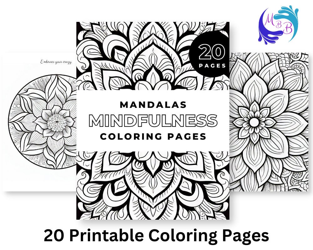 Mandalas Printable Coloring Pages With Mindfulness Phrases for Teens ...
