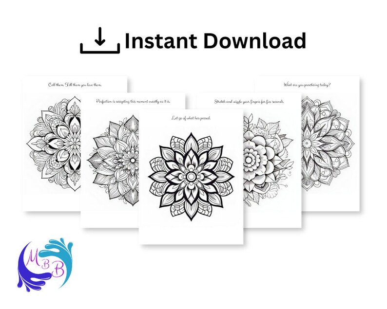 Mandalas Printable Coloring Pages With Mindfulness Phrases for Teens ...