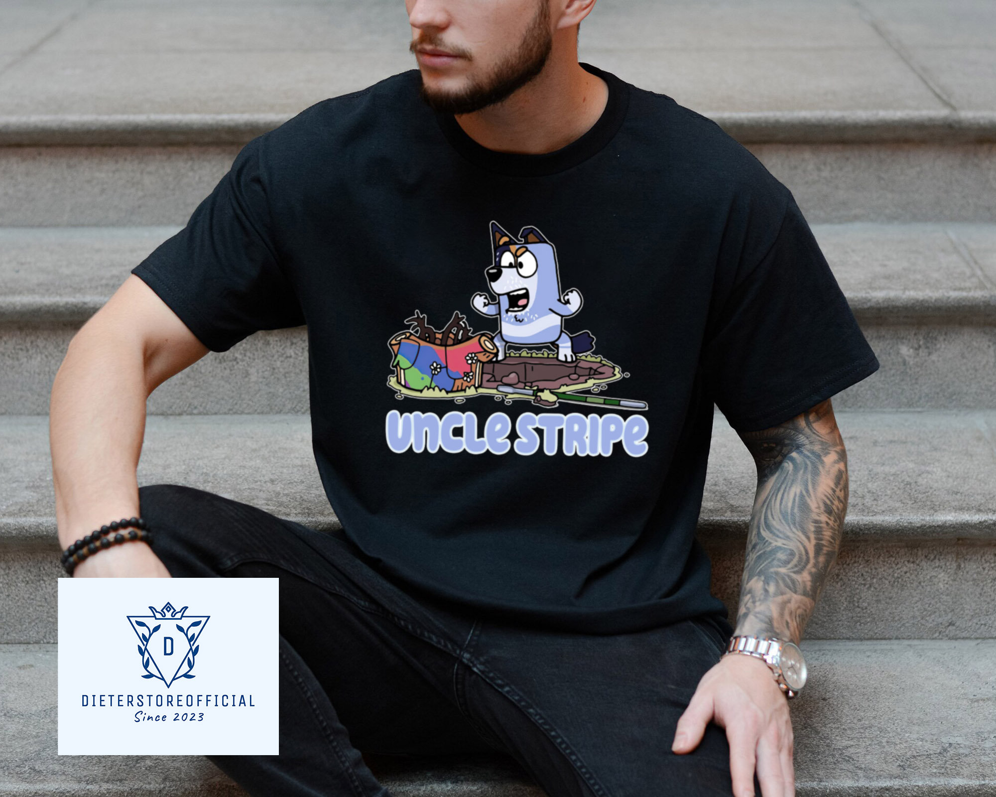 Bluey Uncle Stripe Heeler Shirt Bluey Uncle Shirt Bluey - Etsy