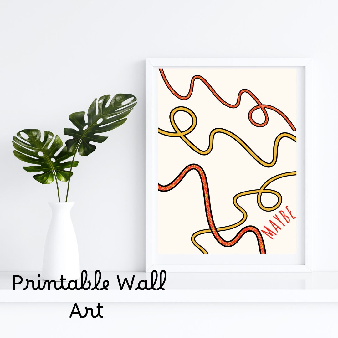 Printable MAYBE Retro Wall Art - Etsy