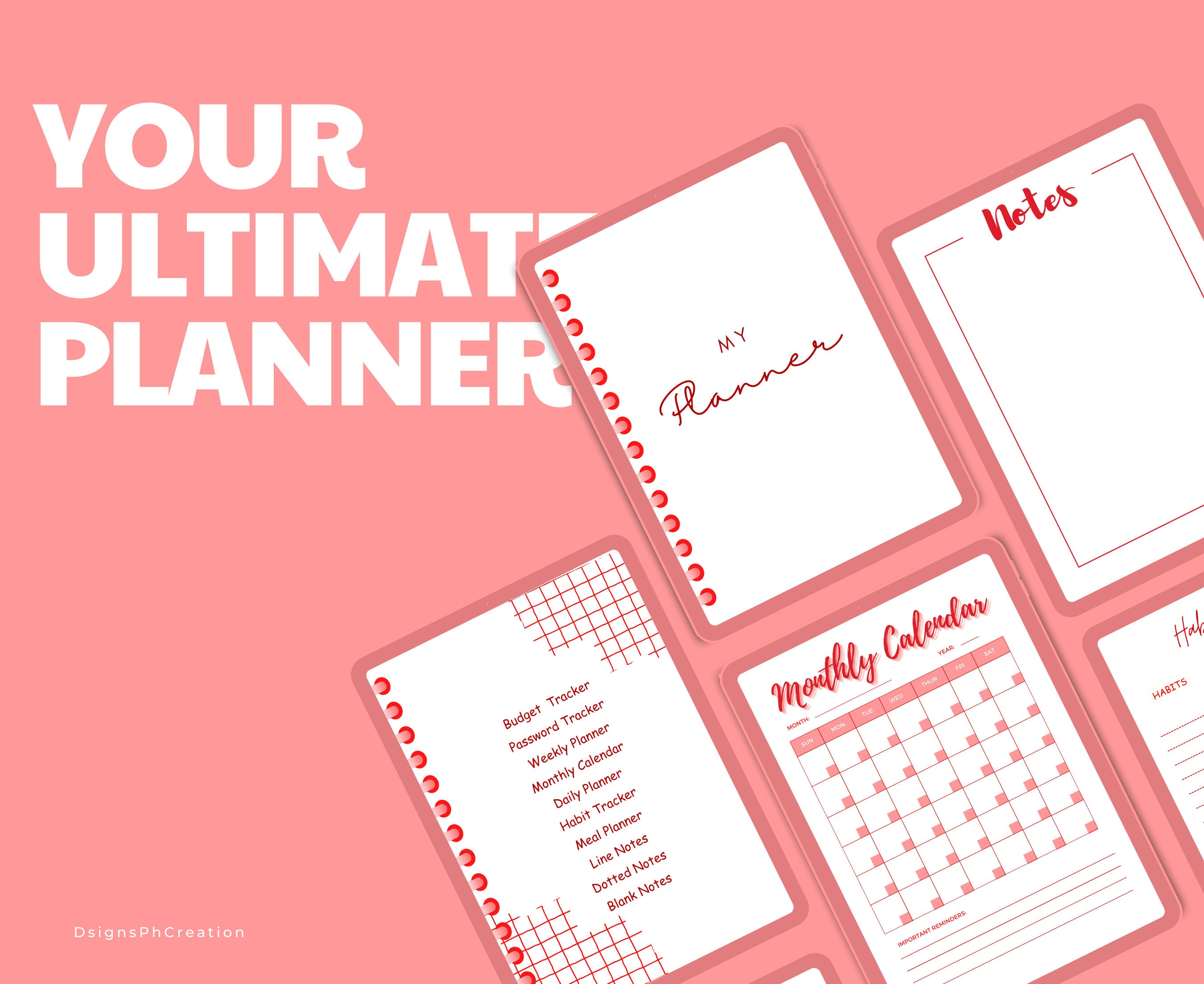 Apple Planner Simple Planner, Daily Digital Planner, Monthly Calendar ...