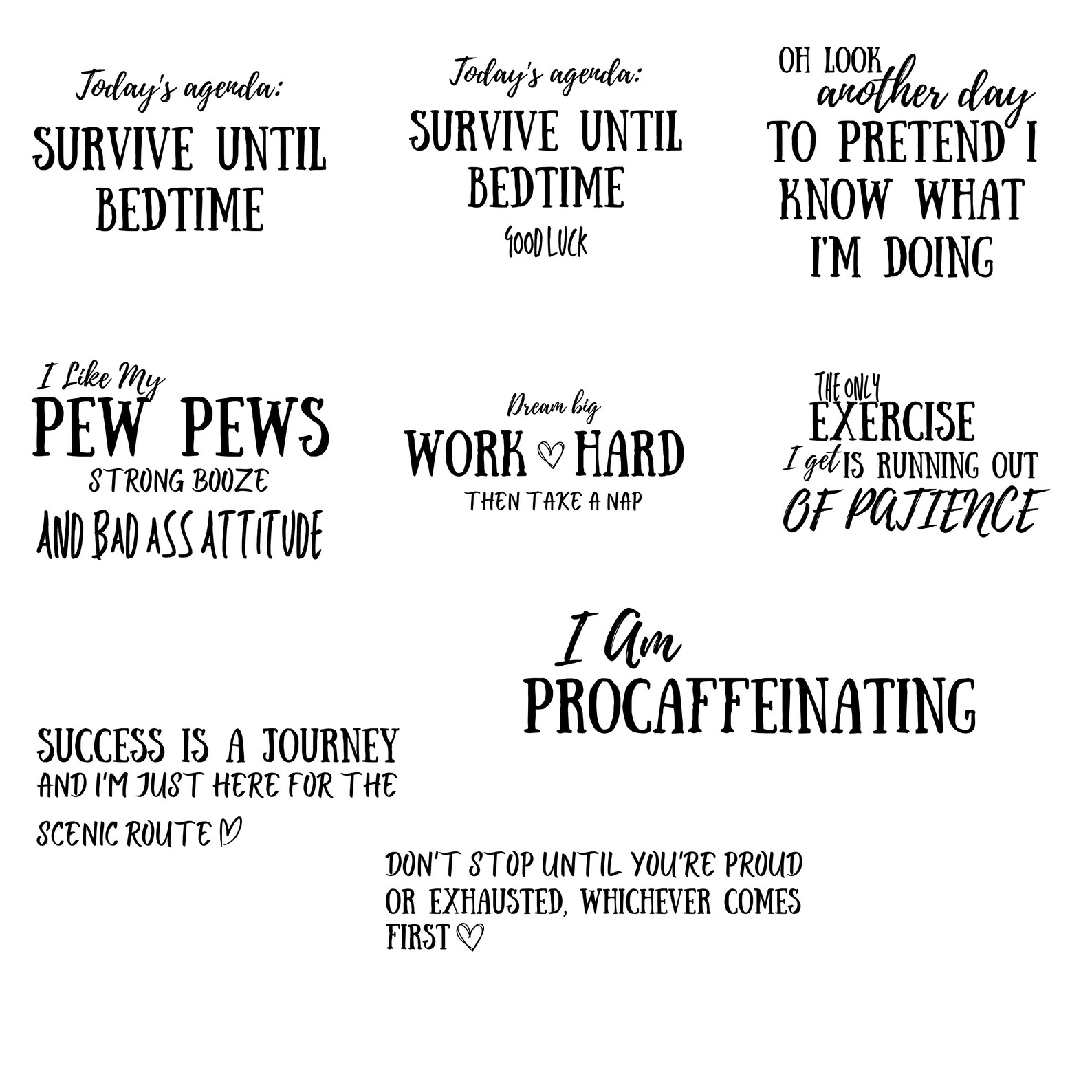 Funny Daily Quotes Affirmation Stickers Digital Planner Stickers ...