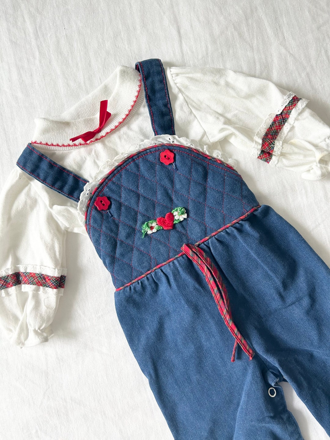 Vintage Outfit for Little Girl, Health-tex Baby Outfit, Overalls, Made ...
