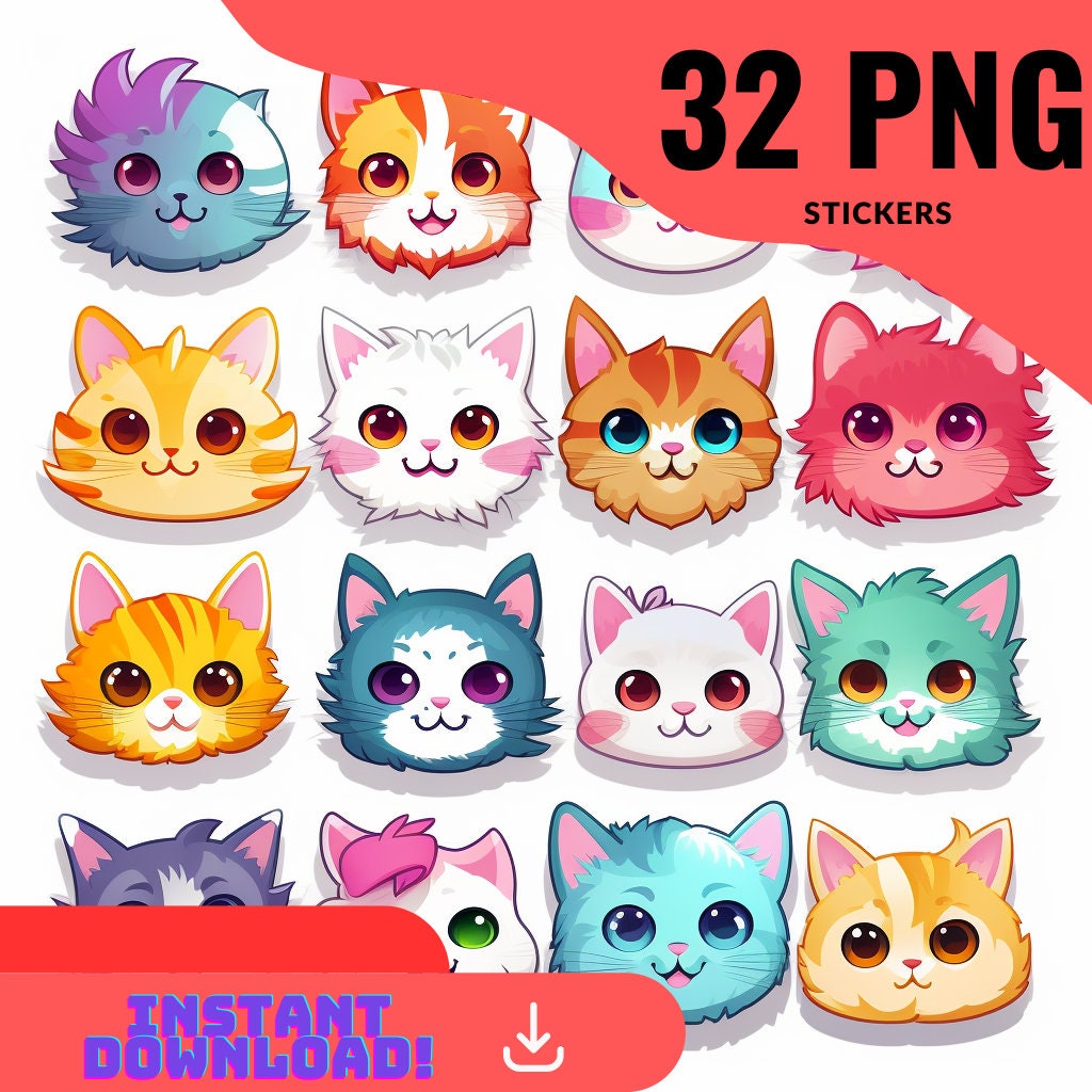 Cats Stickers Stickers Print - Etsy