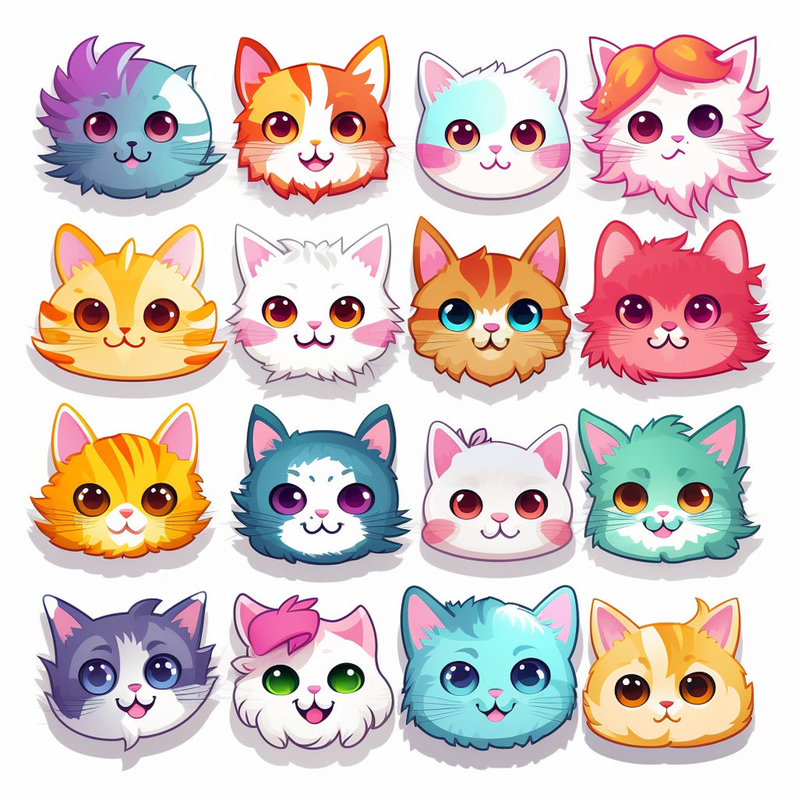 Cats Stickers Stickers Print - Etsy