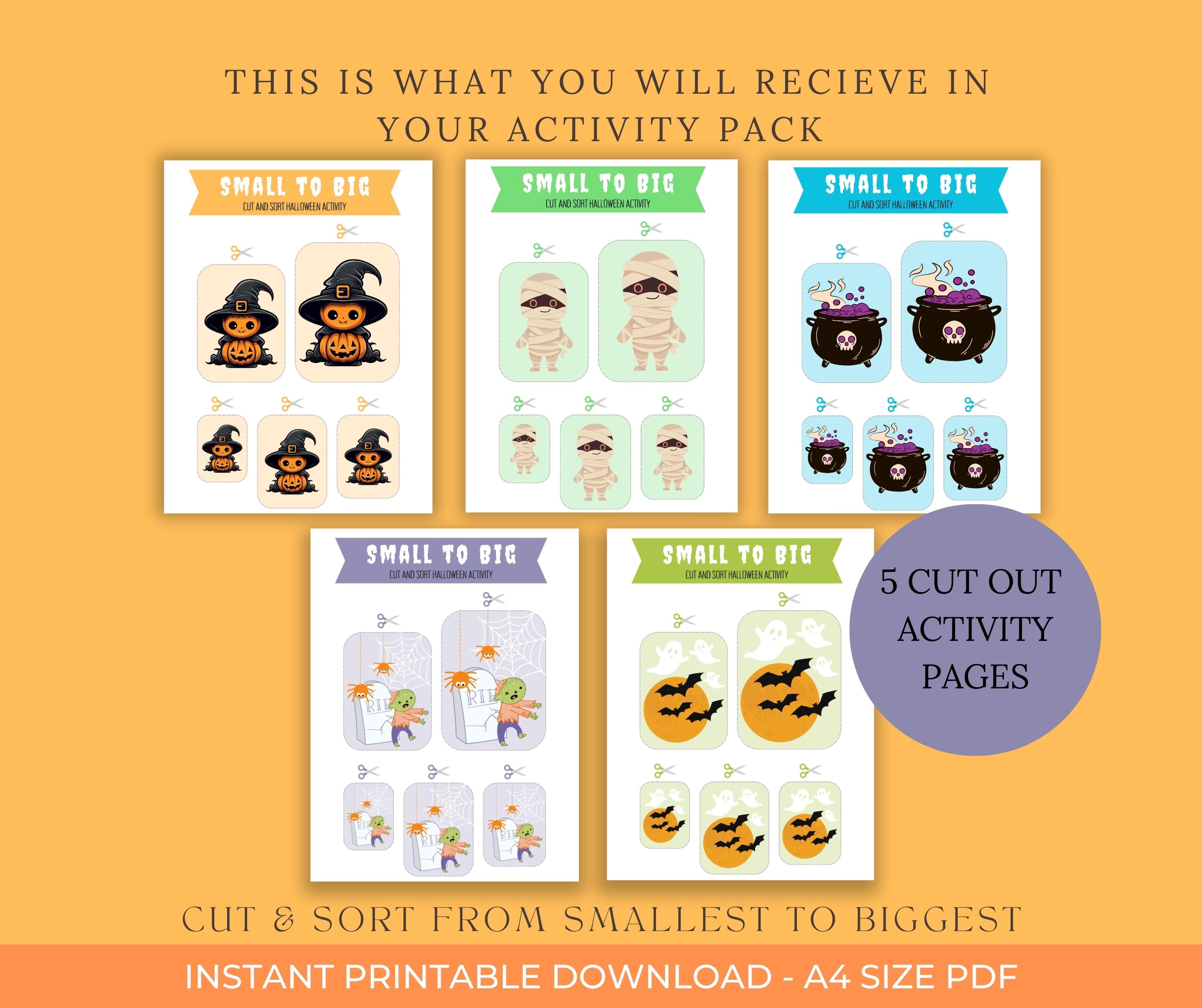 Halloween Printable Sorting Toddler Activity Preschool Worksheets ...