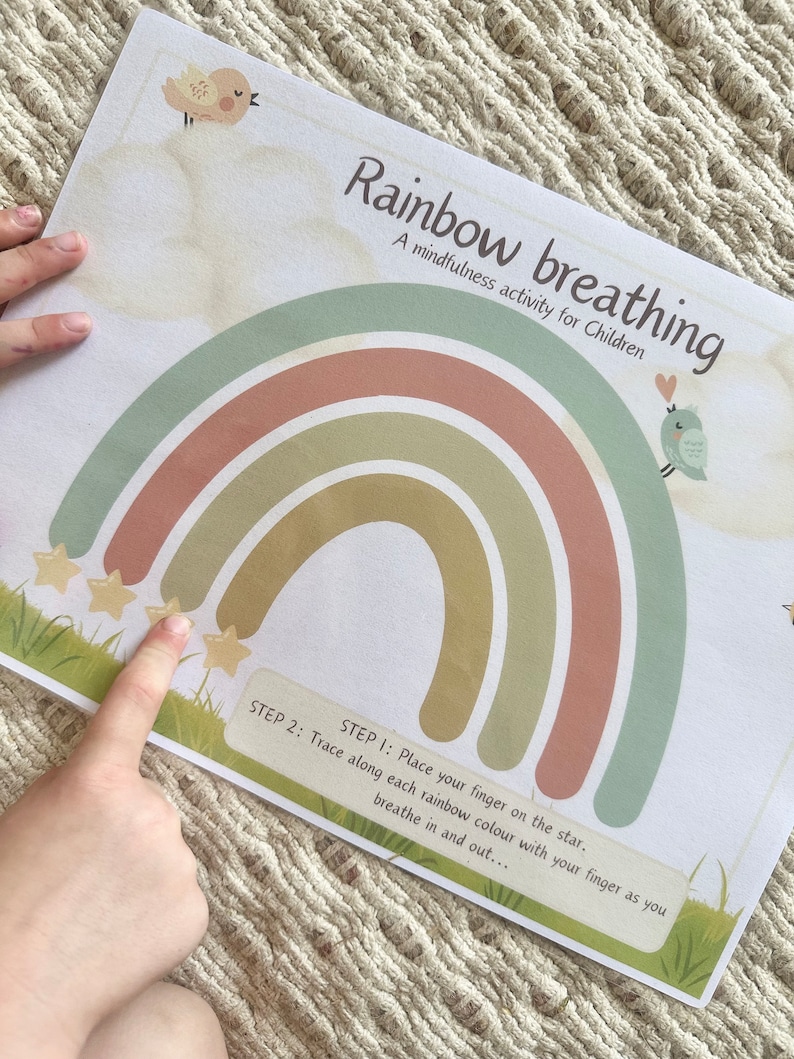 Rainbow Breathing Printable Activity for Children Mindfulness Mental ...