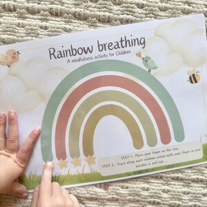Rainbow Breathing Printable Activity for Children Mindfulness Mental ...