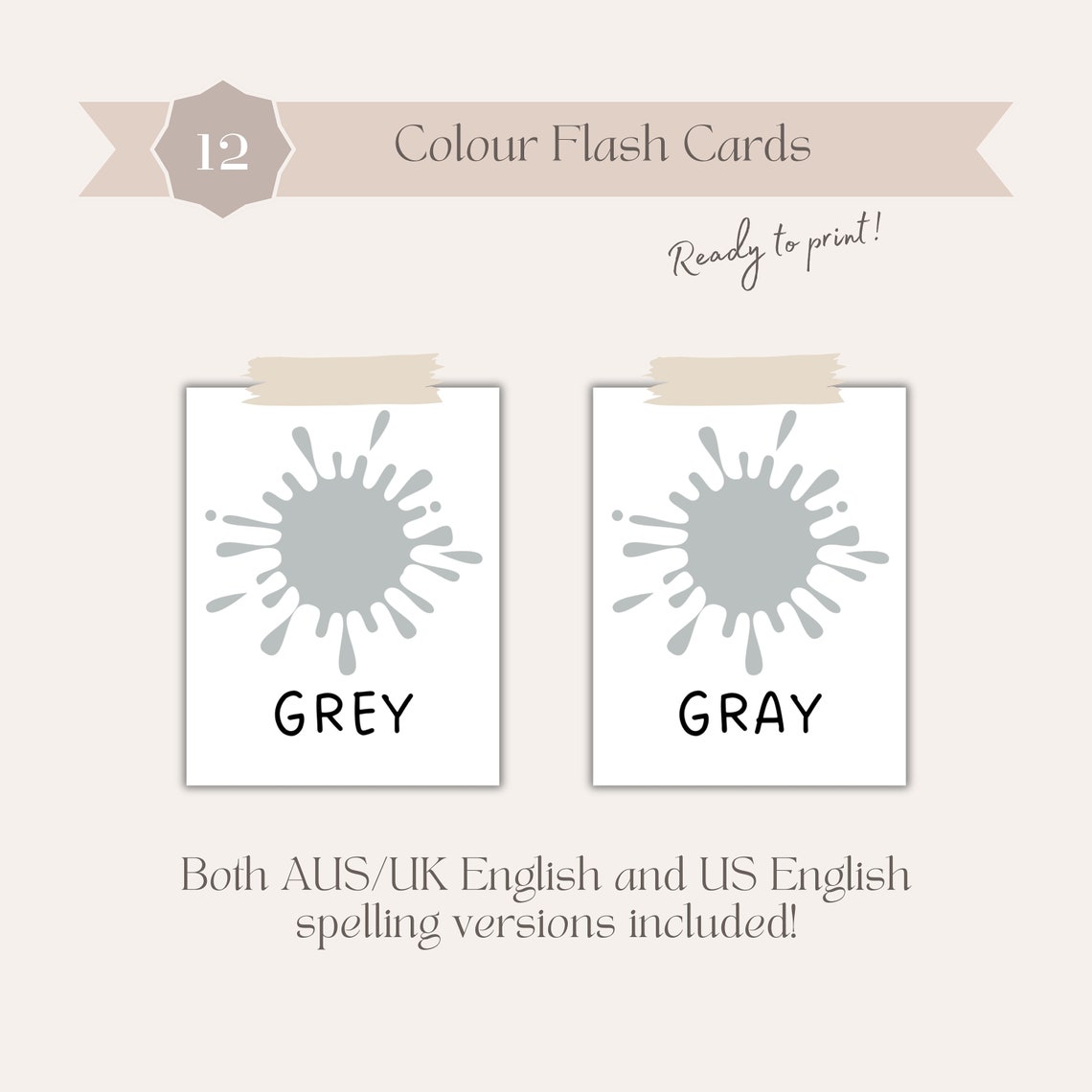 Colour Printable Flash Cards Preschool Teaching Resources Toddler ...