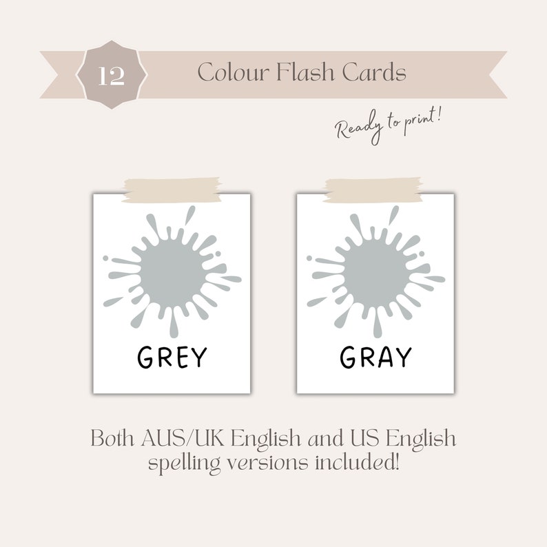 Colour Printable Flash Cards Preschool Teaching Resources Toddler ...