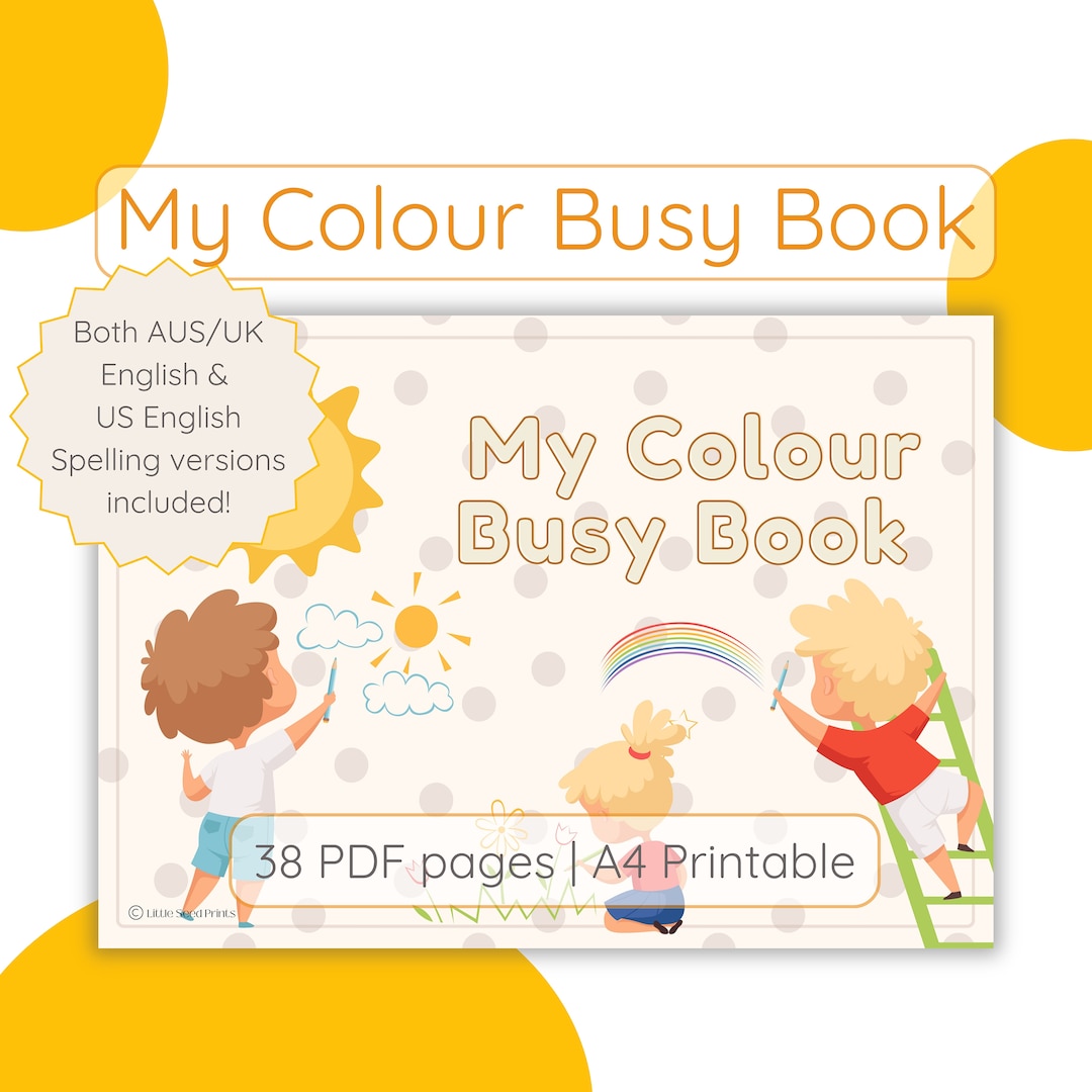 Colour Sorting Busy Book Printable Preschool Color Activity Homeschool ...
