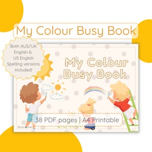 Colour Sorting Busy Book Printable Preschool Color Activity Homeschool ...