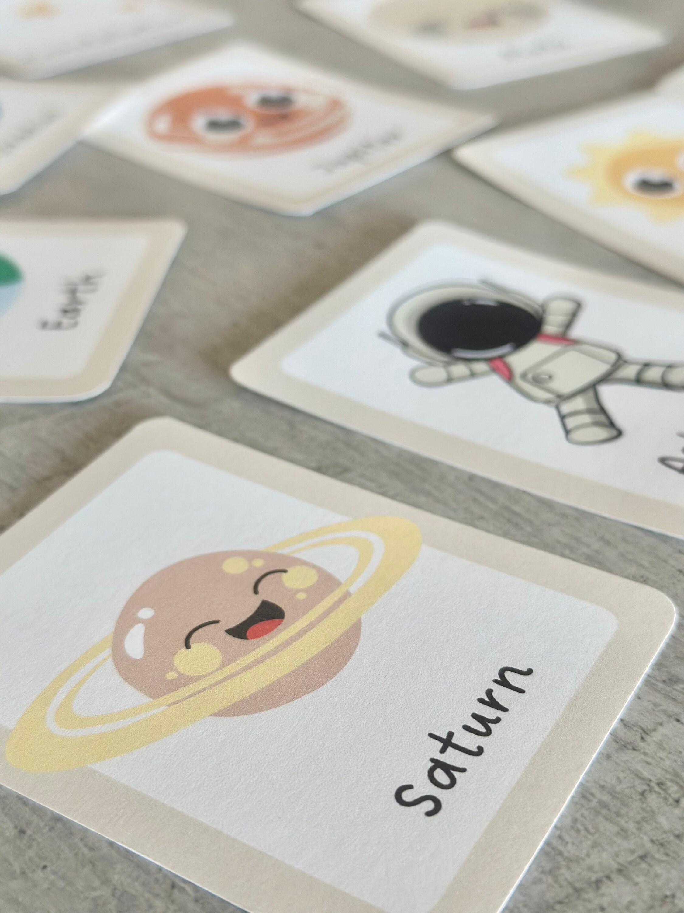 Solar System Printable Flash Cards Visuals Toddler Resources - Etsy
