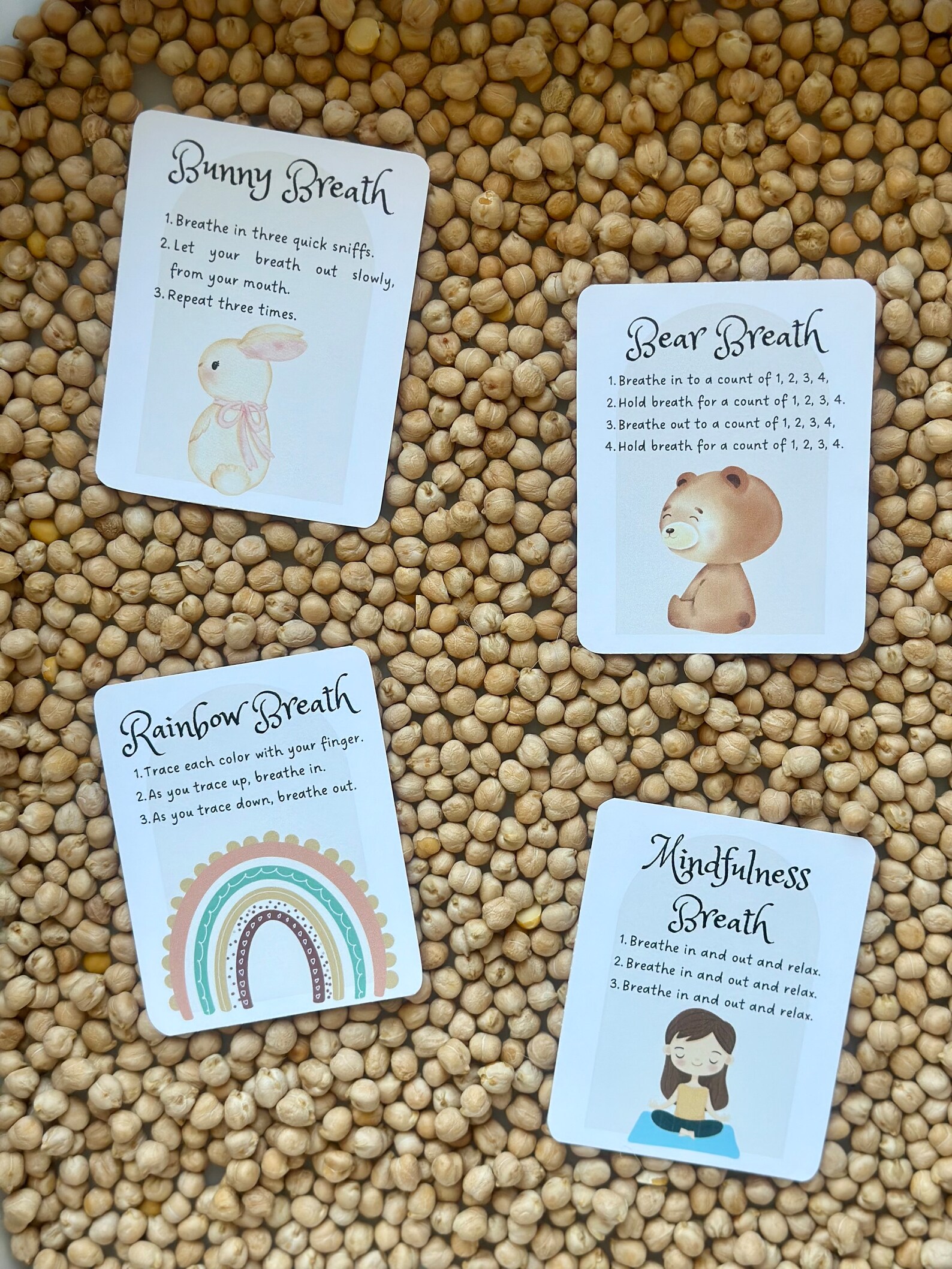 Mindfulness Flash Cards Positive Affirmations Visuals Breathing ...