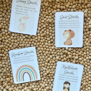 Mindfulness Flash Cards Positive Affirmations Visuals Breathing ...